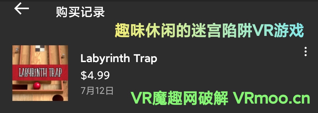 Oculus Quest 游戏《Labyrinth Trap VR》迷宫陷阱 – 妖气VR魔趣官网